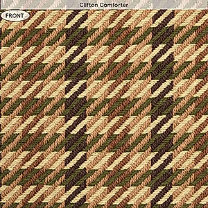 Paseo Road by HiEnd Accents | Clifton 3 Piece Comforter Set with Pillow Shams, Brown Tweed Houndstooth, Super King Size, Plaid Rustic Cabin Lodge Luxury Bedding Set, 1 Comforter and 2 Pillowcases