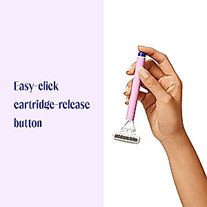 Skintimate Bloom Razor for Women, 4 Ultra-Thin Blades, Includes 1 Handle and 8 Refills Pink