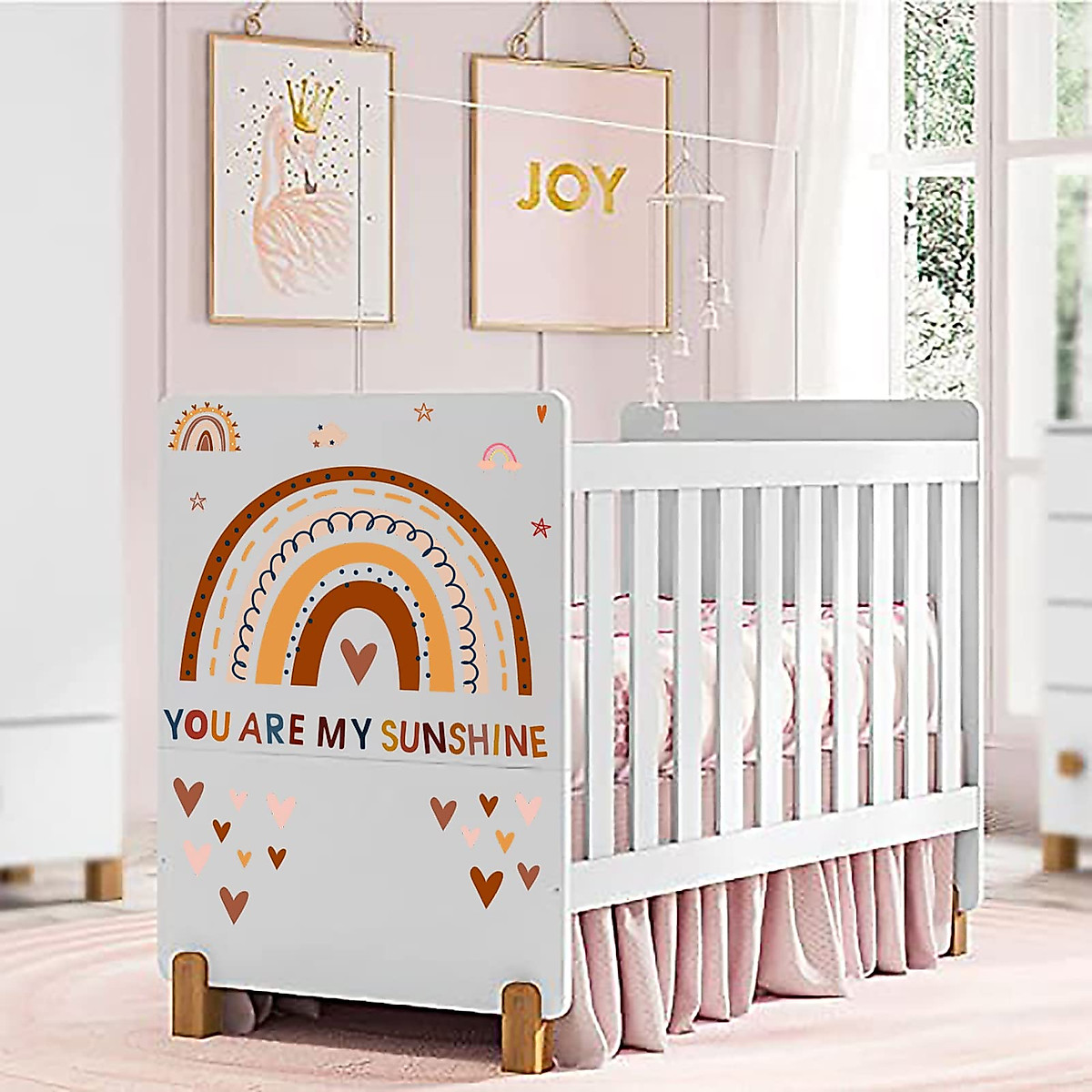 Rainbow Wall Decals You are My Sunshine Boho Wall Stickers for Kids Room Decor,Boho Classroom Decor Inspirational Wall Decals for Girls Bedroom Removable Easy Paste Rainbow Nursery Decor
