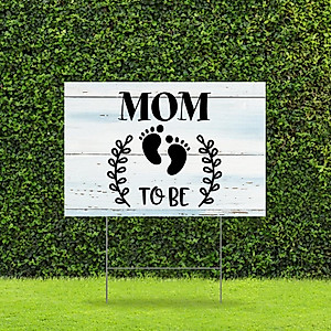 Lawn Signage Promoted to Mom Corrugated Yard Sign Funny Housewarming Gift Life Quotes for Garage Sales Rent Open House Construction 12"x18"
