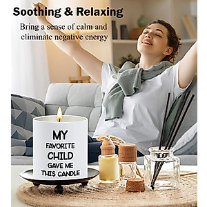 10oz Funny Mom Candle Christmas Gifts for Mom from Favorite Child Daughter Son, Xmas Holiday Best Mom Ever Gifts Parents Candle Gifts, Birthday Step Mom Mother in Law Gift, Mom Lavender Scented Candle