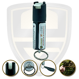 Hand Stun Gun Personal Safe Alarm Mini Pepper Spray Stun Gun Combo Tactical Kit. 1 High Volt Rechargeable Shock Weapon. 1 Key Chain Defense Spray Security Items for Women Or Men (Black)