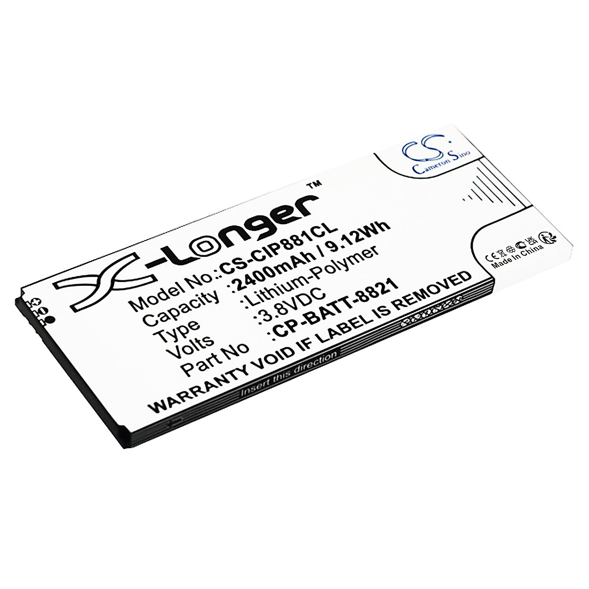 Enyuly 2400mAh Replacement Battery for 8800 GP-S10-374192-010H CP-BATT-8821 74-102376-01 (3.8V)