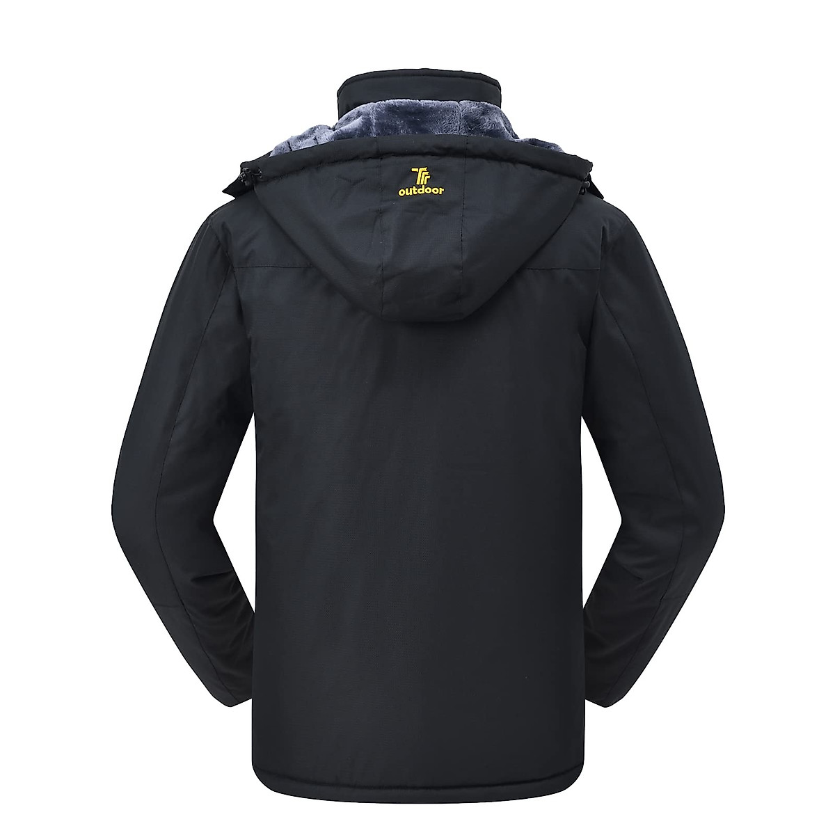 BASUDAM Men's Winter Coat Fleece Lined Waterproof Parka Shell Insulated Snow Ski Jacket Black XL