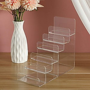 DOITOOL 6-Tier Purse Display Stand,Acrylic Display Riser Shelf Wallet Organizer,Handbag Display Stand Holder,Perfume Organizer Clear Retail Display Stands