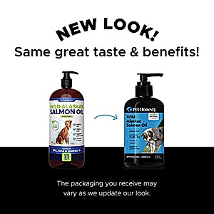 PetHonesty Wild Alaskan Salmon Oil for Dogs - Omega-3 for Dogs - Pet Supplement - EPA + DHA Fatty Acids, Helps with Sensitive Skin and Normal Shedding - Supports Joints, Brain & Heart Health - 32oz