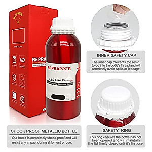 Reprapper ABS-Like Translucent Black 3D Printer Resin, 405nm Fast UV-Curing 1kgTransparent Black Resin 3D Printing Resin Photopolymer Sensitive Resin for LCD Printer, Clear Black 1000g