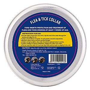 BUDOCI Flea Collar for Dogs,Flea and Tick Collar for Dogs,4 Pack Natural Flea & Tick Prevention for Dog, 24 Inch Collar for Large Small Dogs