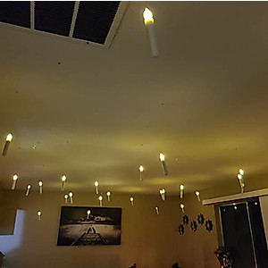 Amagic 24Pcs LED Taper Candles with Cream White Flickering Light, HP Candles Floating, Battery Operated Taper Candles, Handheld Electric candlesticks for Fireplace Church Party Christmas