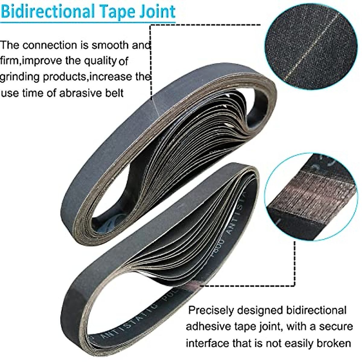 Sackorange 24 Pack 1 x 30 Inch High Performance Silicon Carbide Sanding Belts - 4 Pcs Each of 120 240 400 600 800 and 1000 Grits Premium Knife Sharpening Sanding Belts