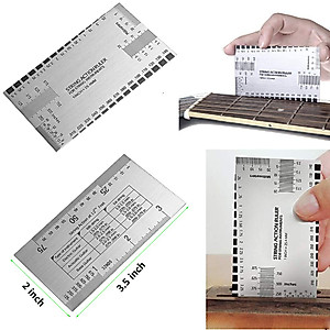 Hidear Guitar Luthier Tools Kit Including Guitar Radius Gauge String Action Ruler Gauge Blades Feeler Gauge Guitar Notched Radius Gauges for Guitar and Bass Setup