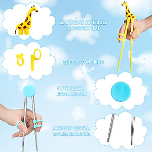 8 Pairs Kids Training Chopsticks Learning Chopstick Helper Children's Learning Chopstick with Auxiliary Device Trainer Chopstick Set Cute Animals Chopsticks for Children Beginners Adults