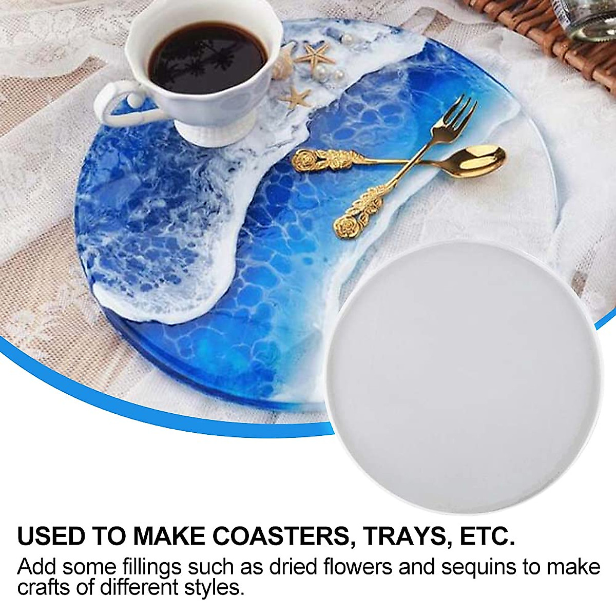 Resin Tray Molds, Round Rolling Tray Molds, Silicone Tray Molds, 11.8 Inch Rolling Tray Molds for Epoxy Resin, Resin Casting, DIY Jewelry Holder, Home Decor