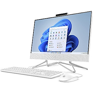 HP 22 All-in-One Desktop | 21.5" Diagonal FHD VA Anti-Glare (72% NTSC) | Intel Celeron J4025 Processor | 8GB DDR4 256GB SSD | Intel UHD Graphic 600 | Privacy Camera Win11Pro White + HDMI Cable