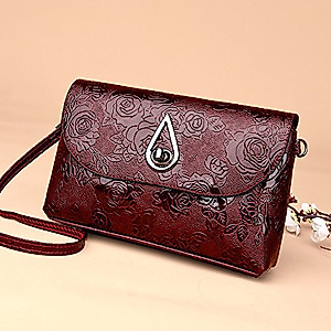 Crossbody Bags for Women,BOLUBILUY Flower Pattern Cover Leather Square Messenger Bag Shoulder Bag Fit for all Style