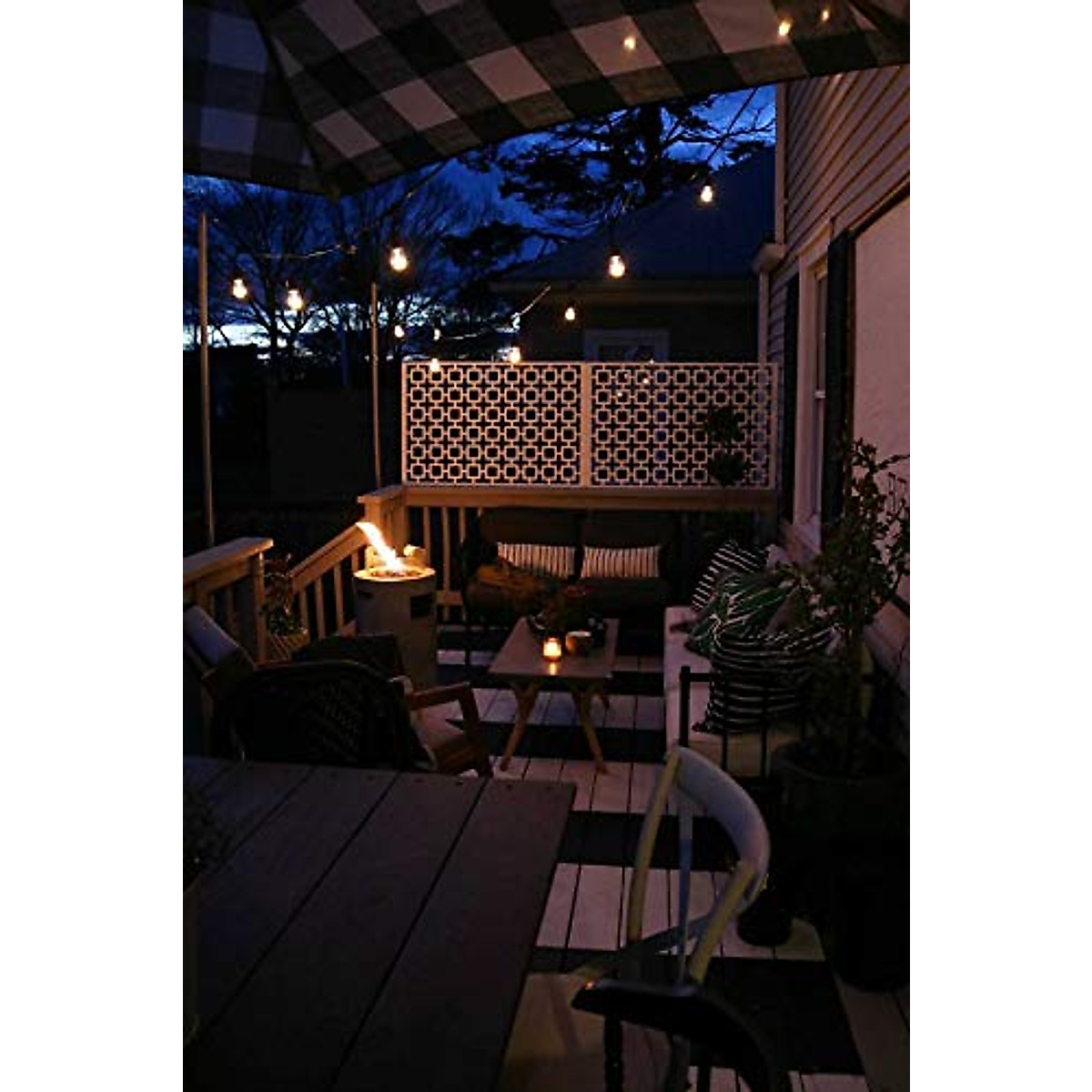 hotNcold Solar String Lights, 15 LED Outdoor Light Bulbs Solar String Light Vintage Waterproof Heavy Duty Solar Lights 44 Ft for Garden Yard Deck Warm White