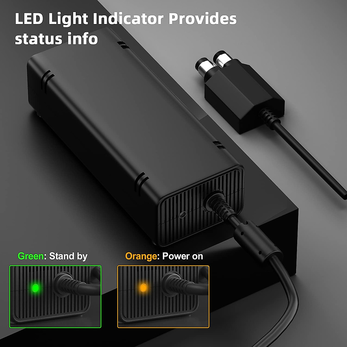 Puning Power Supply Replacement for Xbox 360 Slim Power Supply,Upgraded AC Adapter Power Supply[Advanced Quiet Edition] with Cooling Fan Compatible with Xbox 360 Slim Console(Black)