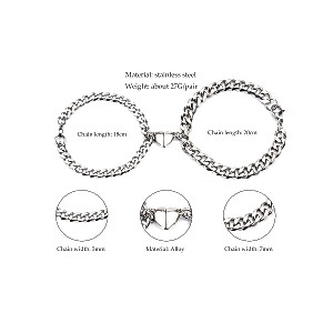 FUTIMELY 2 Pcs Couple Bracelets for Men Women Silver Gold Cuban Chain Bracelets Peach Hearts Each Other Bracelet Couple Matching Promise Mariner Thick Link for Boyfriend Girlfriend Gifts (Gold)