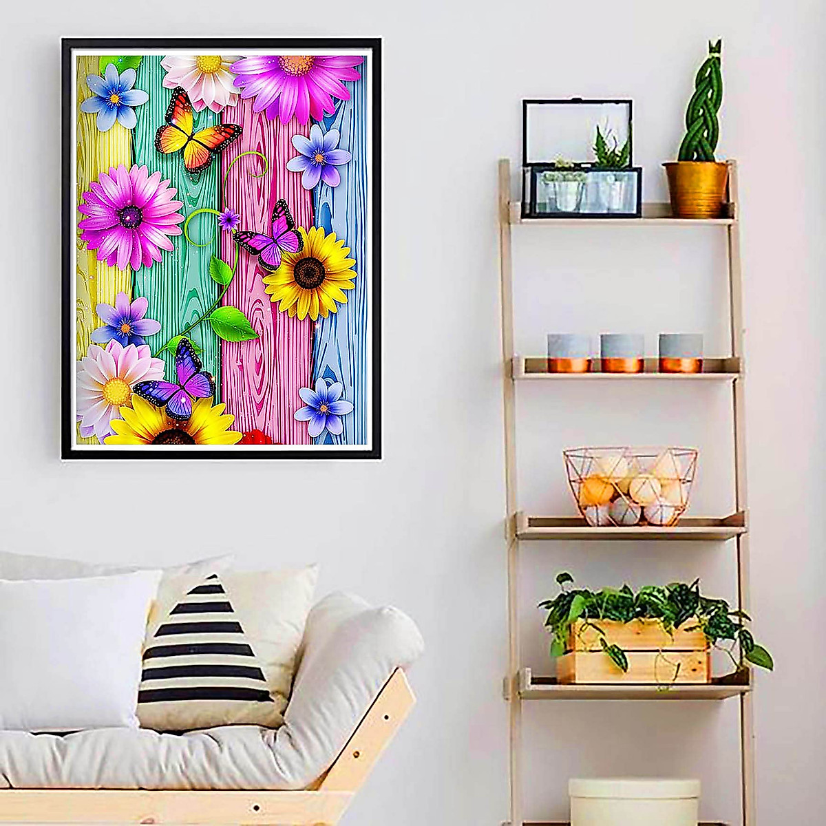 Butterfly Diamond Painting Kits,Diamond Art Kit for Adults,5D Diamond Dots Full Drill Round for Parents-Children Interrction,Wall Decor,Gift,Relaxing(12x16")