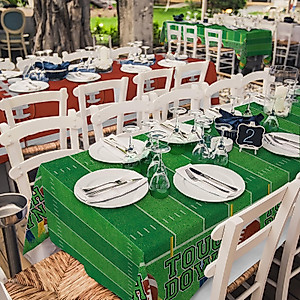 Gatherfun 2-Pack Football Party Decorations – Touchdown Tablecloth Set, 54x108 Disposable Plastic Covers for Game Party, Birthday Party & Football-Themed Favors