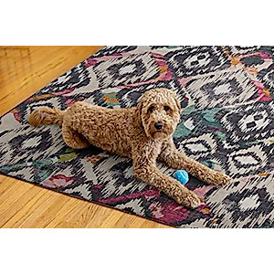 Linon The Anywhere Indoor Outdoor Washable Kauai Ivory & Charcoal 7' X 9' Area Rug