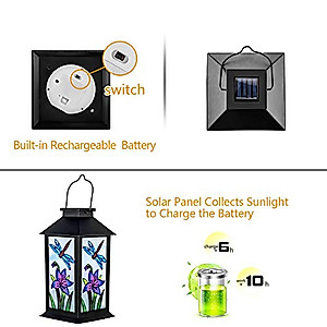 Solar Lanterns Outdoor Hanging Solar Lights Decorative for Garden Patio Porch and Tabletop Decorations. (Dragonfly)