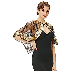 BABEYOND 1920s Vintage Shawl for Women - Sequin Beaded for Night Party Shawl Wraps Flapper Cover Up Evening Cape