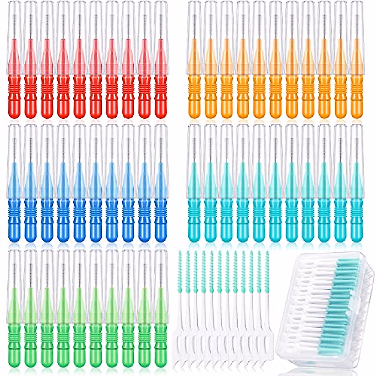 350 Pieces Interdental Brush Tooth Floss Tooth Cleaning Tool Toothpick Dental Tooth Flossing Head Oral Dental Flosser Teeth Soft Dental Picks Refill Dental Flosser Toothpick Cleaners (Mixed Color)