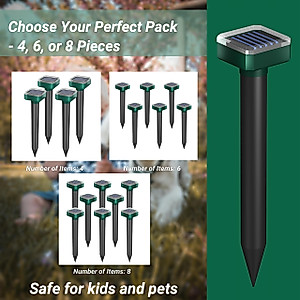 DARUCOT Snake Repellent for Yard Powerful, Snake Repeller Outdoor, Snake Away Repellent, Snake Away Scare for Outdoors Lawn Garden and Yard, Snake Repellent for 0utdoor Pet Safe (6, Green)