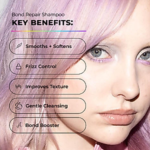 XMONDO Hair Recalibrate Bond Repair Shampoo | Vegan Formula with Bond Builder, Maracuja Oil, and Hyaluronic Acid to Restore, Strengthen, and Revitalize Dry Damaged Hair, 8 Fl Oz 1-Pack