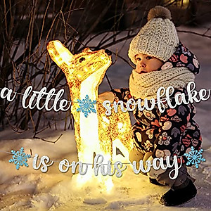 A Little Snowflake is On His Way Banner A Little Snowflake is On The Way Baby Shower Decoration Little Snowflake Baby Shower Decorations Winter Baby Shower Decorations for Boy