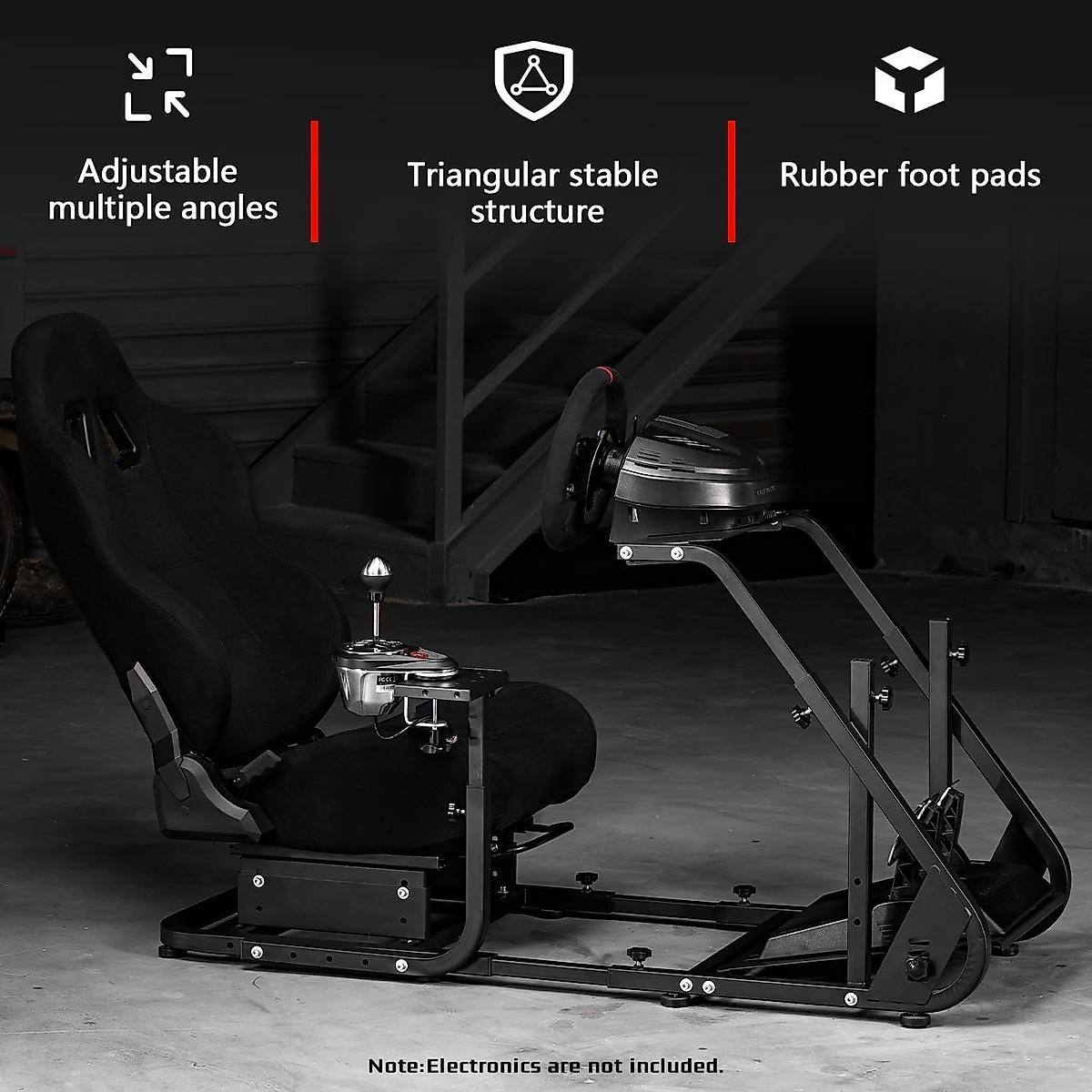 Dardoo G29 Racing Simulator Cockpit with Seat Fit for Logitech/Thrustmaster/Fanatec G25 G27 G923 T150,Steering Wheel Cockpit,Not Include Wheel, Pedal and Shifter