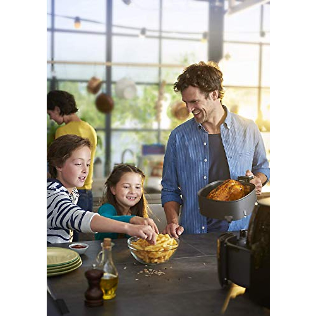 Philips Premium Airfryer XXL with Fat Removal Technology, 3lb/7qt, Black, HD9650/96