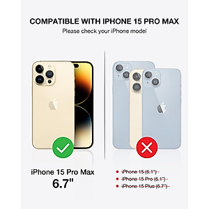 OCASE for iPhone 15 Pro Max Case Detachable Wallet Case with Card Holder, [2 in 1] PU Leather Flip Folio Case with RFID Blocking Stand Shockproof Phone Cover 6.7 Inch, Blackish Green