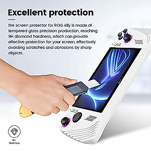 SARLAR Screen Protector for ASUS ROG Ally [7 Inch] Display 3 Pack Tempered Glass Film, Ultra HD, 9H Hardness, Scratch Resistant, Case Friendly