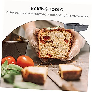 Yardenfun 2pcs Mold Honeycomb Toast Box Tray Mold Aluminum Baking Pans Mini Loaf Pans Cast Iron Bread Pan Non- Stick Oblong Bread Toast Bakeware Baking Trays Baking Tools Kitchen Gadget Cake