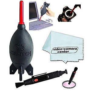 Giottos AA1900 Large Rocket Blaster Air Duster + VCC113 Micro-Fiber Cloth + Lens Optic Pen Cleaner