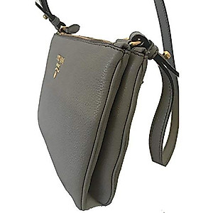 Prada Dove Gray Vitello Phenix Designer Crossbody Bag for Women 1BH046