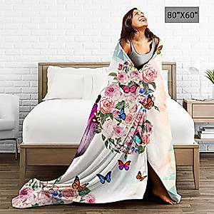 Ultra Soft Butterfly Blanket Couch Warm Fuzzy Flannel Fleece Throw Blanket for Kids and Adults Gifts 50"X40"