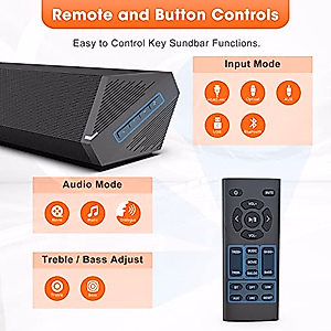 Bestisan Sound Bars for TV, 16'/50W Small Soundbar for TV, Sound Bar with Depths Sound Enhanced/DSP/Bass+/3EQ, Surround Sound Speakers for TV Works with HDMI ARC/CEC,Optical/BT/PC …