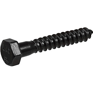 The Hillman Group 852519 5/16 x 1-1/2" Hex Lag Screw- Black Finish 6-Pack
