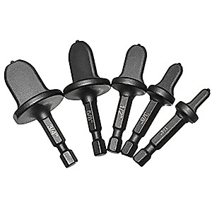 Yakamoz 5pcs Copper Pipe Swaging Tool Copper Tube Expander 1/4" Hex Shank Drill Bit Flaring Set for HVAC Air Conditioner Repairing Swage Tools