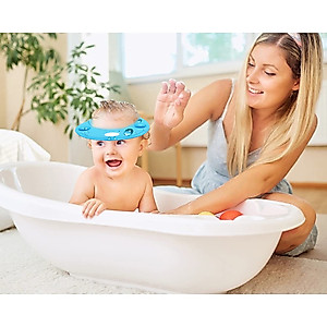 Hooyyene Baby Shower Cap for Hair Washing, Soft Silicone Adjustable Shower Hat for Baby, Bath Hat for Toddlers, Shower Visor for Kids Children