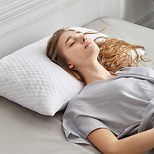 NTCOCO Pillow, Shredded Memory Foam Bed Pillows for Sleeping, with Washable Removable Cooling Hypoallergenic Sleep Pillow for Back and Side Sleeper, King (1-Pack)