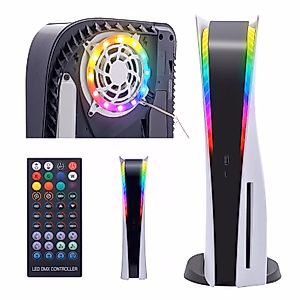 PS5 Accessories, PS5 Black Plates Digital Edition and PS5 LED Strip Lights with Remote Control