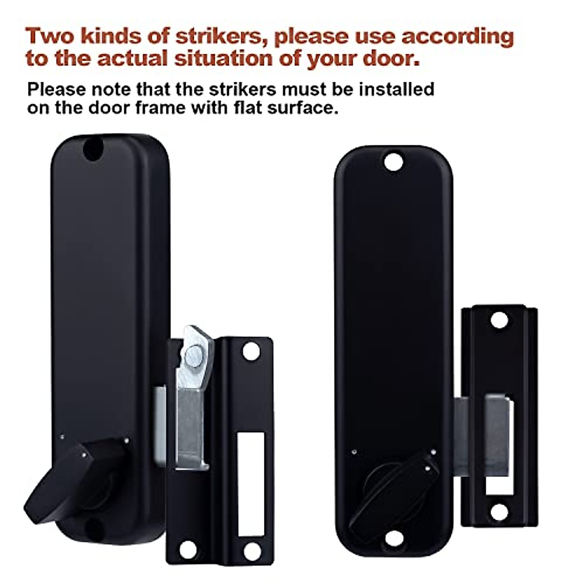 Keyless Entry Door Locks with Keypads Deadbolt, Mechanical Combination Latch Door Lock with Handle, Waterproof Keyless Sliding Door Lock, Digital Code Gate Front Door Lock Set with Door Knob (Black)