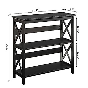 Convenience Concepts Oxford 3 Tier Bookcase, Black