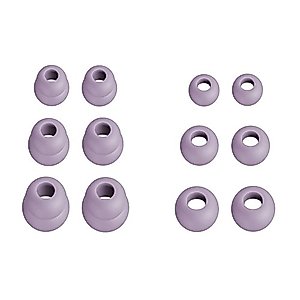 12pcs (DF-3sz) Light Purple Gray S/M/L Double Flange and Round Replacement Adapters Eartips Earbuds Compatible with BeatsX, Powerbeats 3 2 1, and Urbeats 3 Earphones Headphones
