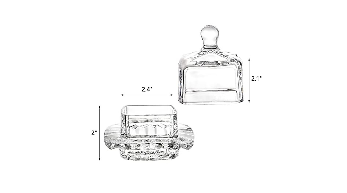 Frcctre 2 Pack Glass Butter Dish – Elegant & Durable Butter Keeper