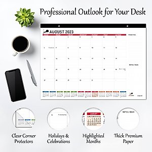 Desk Calendar 2023-2024 – Large Desktop Calendar Pad for Office or Home – Big Monthly Calendar 17" x 12" for Work with To-Do List & Notes | Calendar for Teachers, Student, Classroom (Runs 18 Months August 2023 - December 2024)